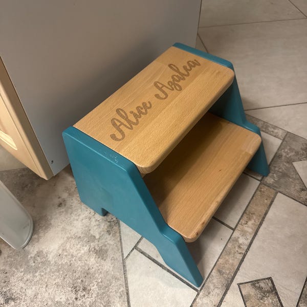 Monogram Montessori Step Stool, Custom Step Stool With Name, Helper ...