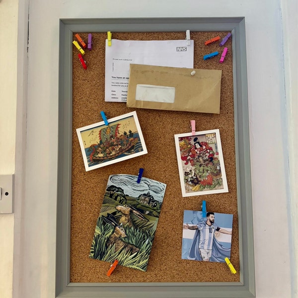 Extra Large Framed Cork Board - Black Solid Wood Frame | 8mm Thick Cork ...