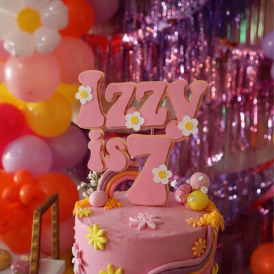 Daisy Cake Topper Flower Child Cake Topper Groovy Centerpiece Groovy ...