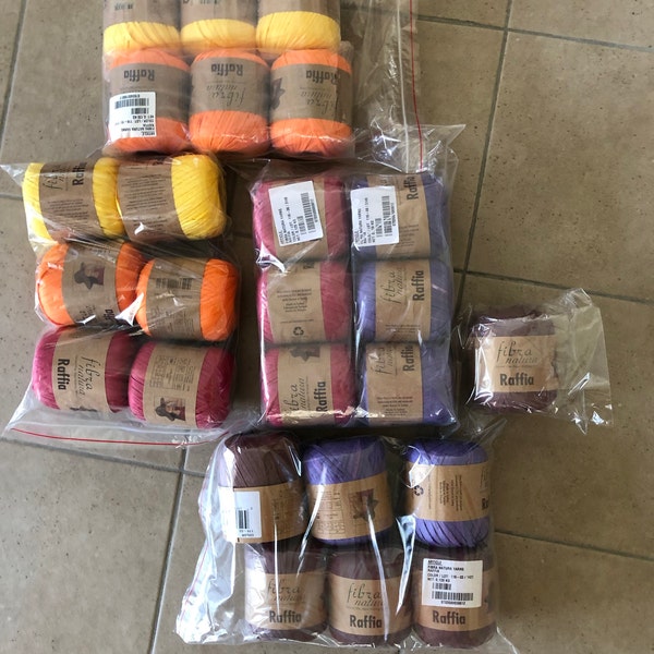Yarn Raffia (multi) Fibranatura Yarn 100% Cellulose Yarn Natural Raffia ...