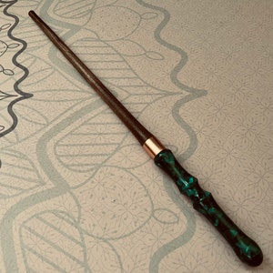 Hand Forged Metal Wand With Stitched Leather Handle - Etsy