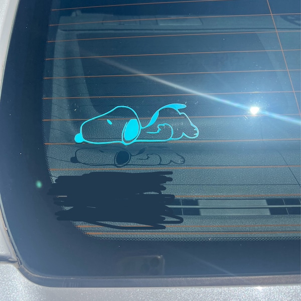 Vinyl Decal Sleeping Snoopy Car, Window, Stanley, Tumbler. Waterproof ...