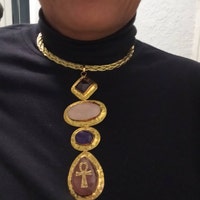 Ankh Choker W/ 6 Ruby Agate Gemstones. ancientegyptian Gorgeous ...