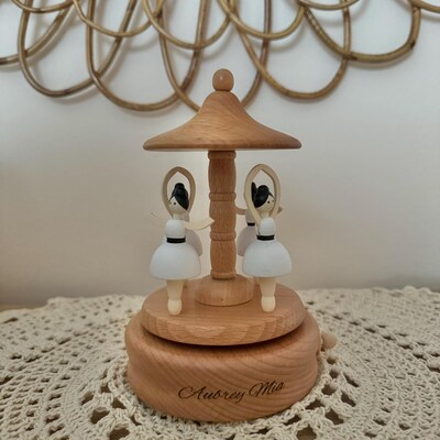 Personalised Ballerina Musical Music Box, Custom Music Box, Engraved ...