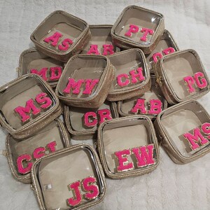 Clear Bags for Letter Patches Initial Makeup Bags Cosmetic Bag Brides ...