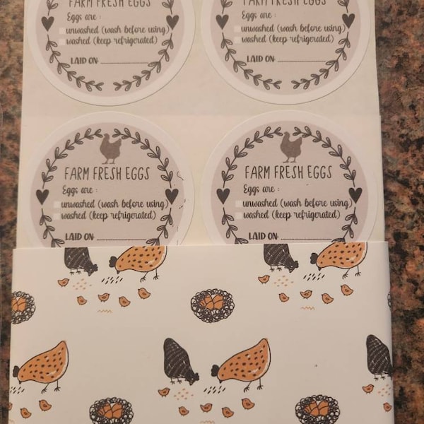 Farm Fresh Egg Stickers for Egg Cartons, Return Carton Stickers ...
