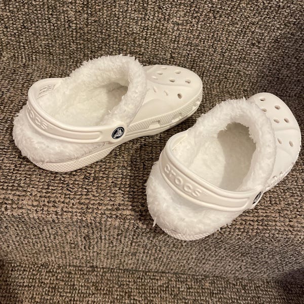 Insoles for Crocs Clogs Replacement White Black Fur Insert Lining Shoe ...