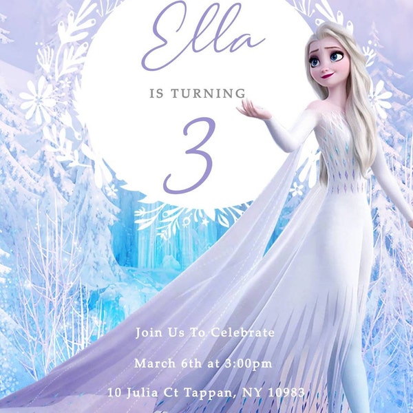 Frozen 2 Invitation, Modern Frozen Invite, Frozen Birthday Invite ...