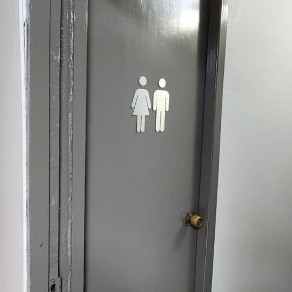 Male Female Bathroom Figures - Set of 2. Restroom Door Sign. Metal ...