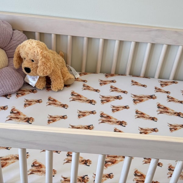 Golden Retriever Standard Fitted Crib Sheet. Dog Nursery. Dog Lover ...