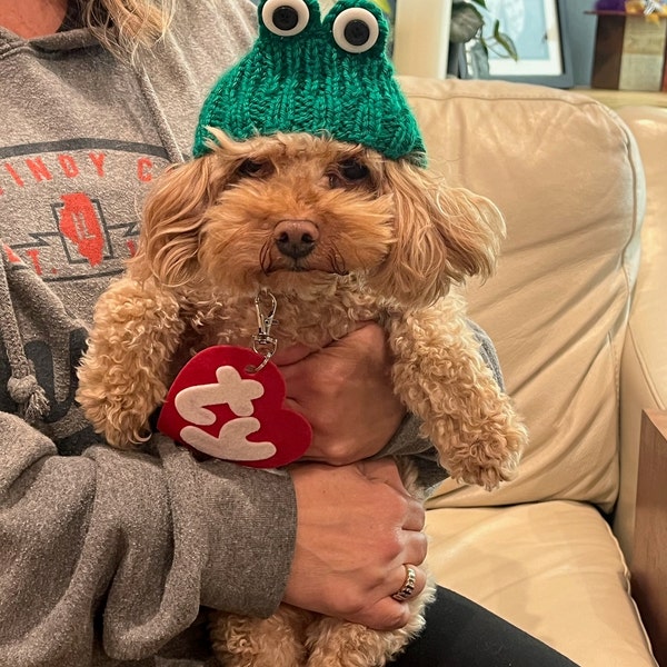 Pet Clothes Apparel Outfit Crochet Halloween Costume Frog Hat for Small ...