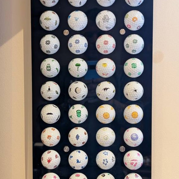 Golf Ball Display - Wall Mounted - Signed - Hole in 1 - Black Acrylic ...