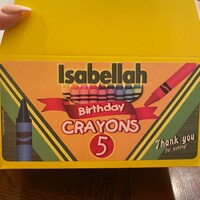 Crayon Birthday Colorful Party Goody Loot Boxes Favors, With PHOTO or ...