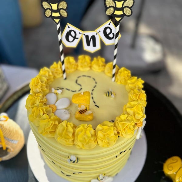 Bumble Bee First Birthday Cake Topper: Fun to Bee One - Etsy