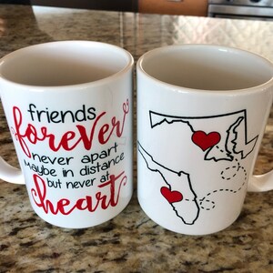 Friends Forever States Mug, Best Friend Mug, Friends Forever Never ...