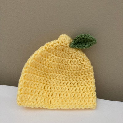 Lemon Hat Baby Lemon Hat Hand Knit Baby Hat Newborn Knit Hat Preemie ...