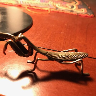 Brass Praying Mantis Miniature Miniature Brass Bug Brass - Etsy