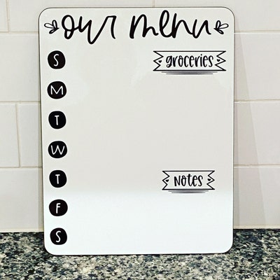 Our Menu Weekly Menu Digital Cut File Svg, Dxf, Png, Eps - Etsy