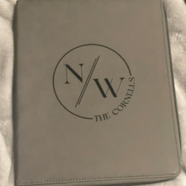 Custom Engraved Leather 3 Ring Binder Portfolio, Personalized Letter ...
