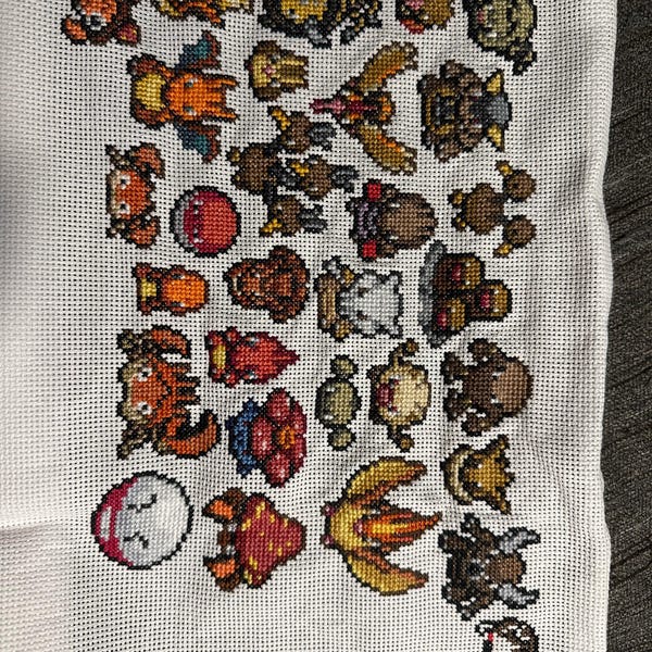 Pokémon Starters Cross Stitch Pattern - Pokémon - 10" X 10" Hoop Sized ...
