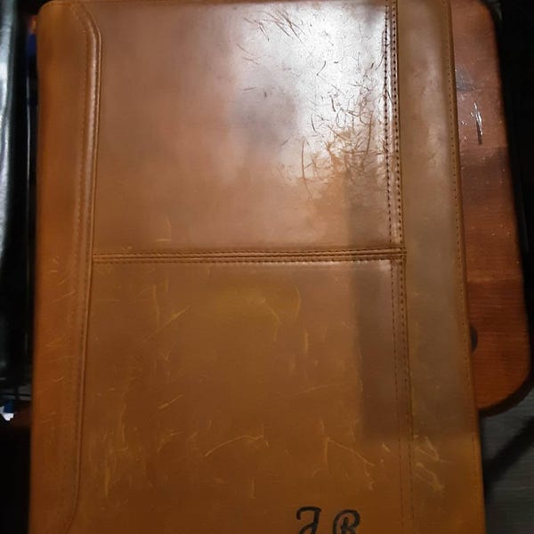 3-ring Binder Portfolio, Personalized Embossed Leather Padfolio, Gift ...