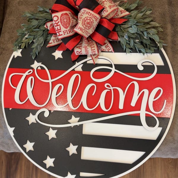Front Door Welcome Army- Military Sign, Front Door Hanger, Door Wreath ...