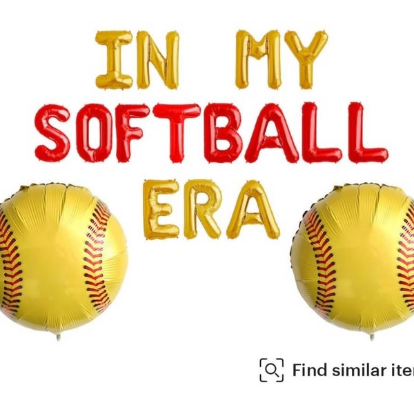 In My Softball Era Balloon Banner | Softball Theme Balloon Birthday ...