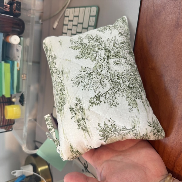 Makeup Pouch – Quilted Toile De Jouy Cosmetic Bag | Small Pouch, Key ...