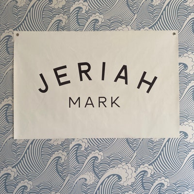 Baby Name Flag Baby Name Banner Kids Name Banner Flag Neutral Nursery ...