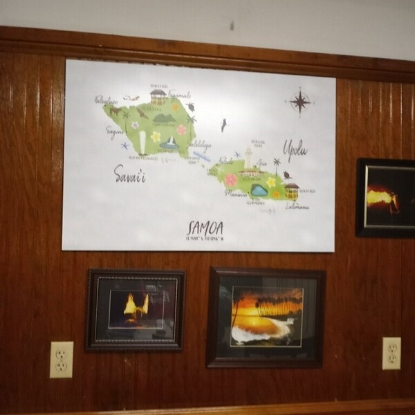 Samoa Illustrated Map / Illustrated Watercolour Map / Digital or ...