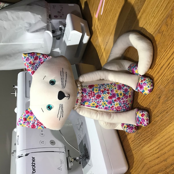 Cat Softie PDF Sewing Pattern, Scrappy Paws Stuffed Animal Pattern ...