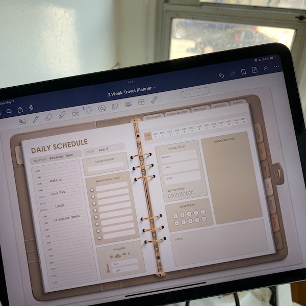 Digital Travel Planner Goodnotes, Realistic iPad Travel Planner ...