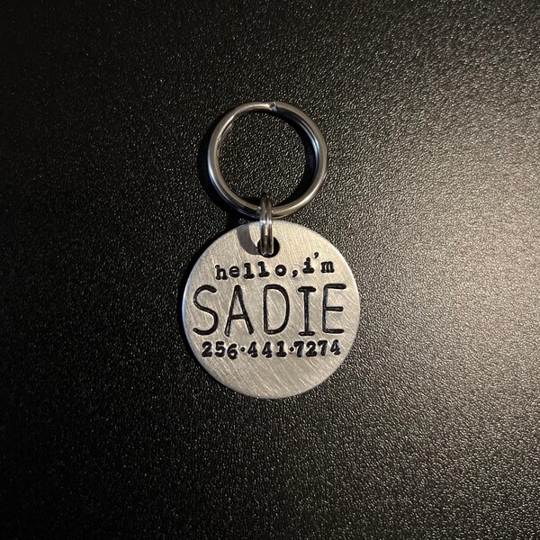 Dog Tag - Hand Stamped Pet ID Tag - Personalized Pet Tag - Dog Tags ...