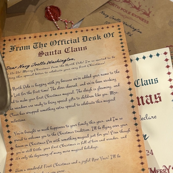 Custom Baby's First Christmas Letter - Personalised Nice List ...