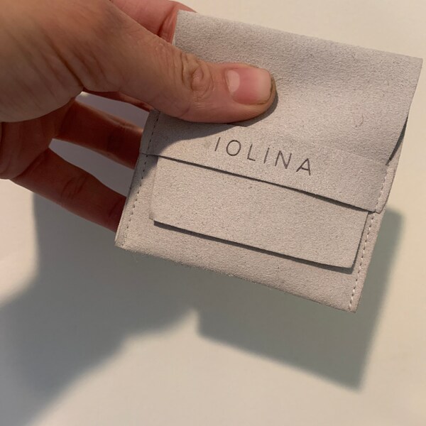 50pcs Light Gray Personalized Jewelry Packaging Pouch Custom Logo ...