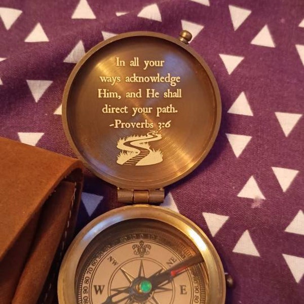 Personalized Brass Compass Birthday Gift for Husband, Wedding Gift ...