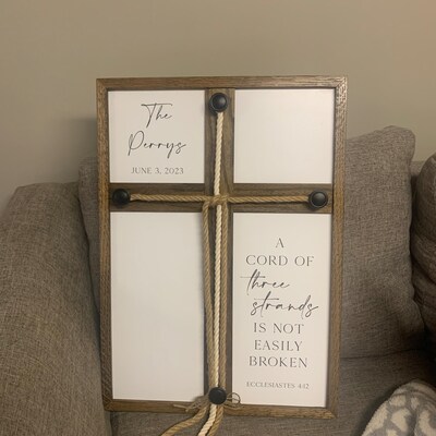 A Cord of Three Strands Unity Ceremony Braided Cord Cross Sign With ...