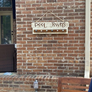 Custom Pool Sign, Pool Towel Holder, Pool Sign, Pool Towel Rack, Pool ...