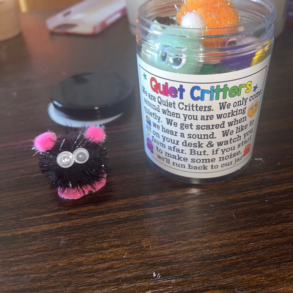 QUIET CRITTERS - Jar With Poem & Poms Teacher Resource, Classroom ...