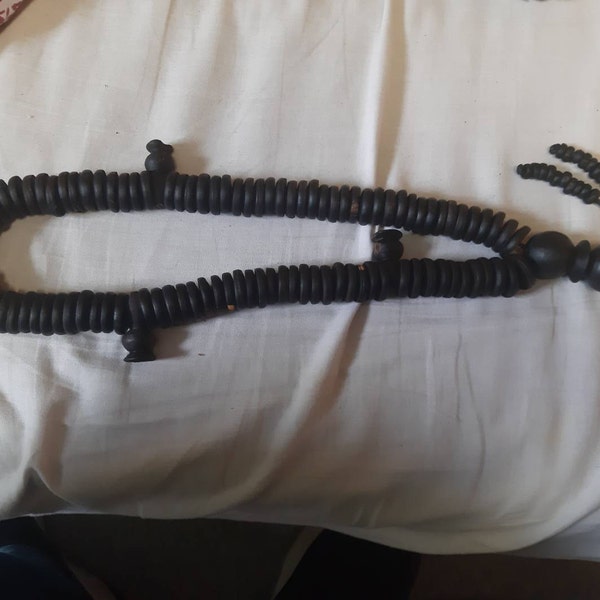 Hand-carved Ebony Wood Tasbih Necklace, Baye Fall Jewerely - Etsy
