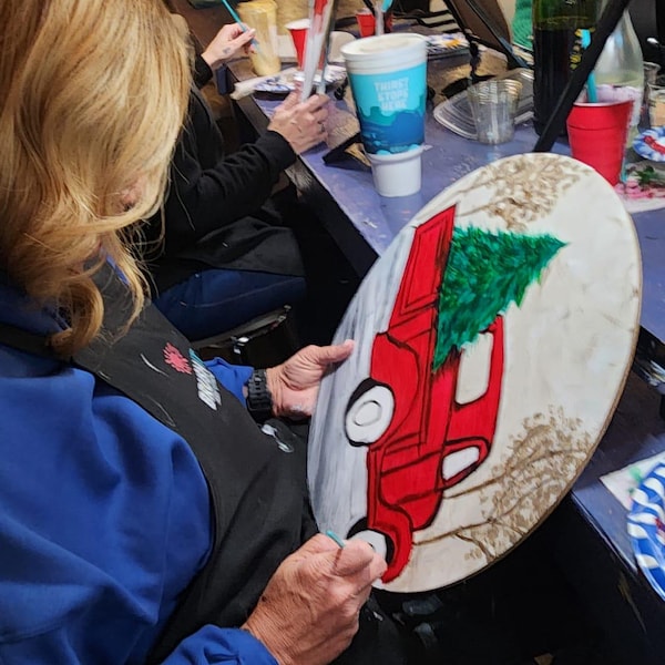 Ladies Night Out Sip and Paint Party Kit Canvas, Pre Drawn Template for ...