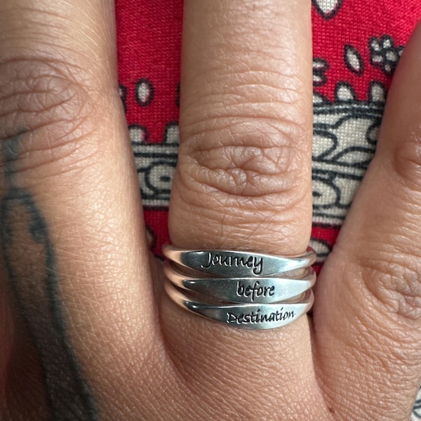 Personalized Skinny Ring • Custom Name Ring • Mantra Ring • Children ...
