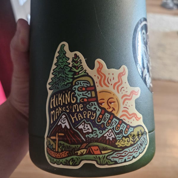 HIKING MAKES Me HAPPY // Weatherproof Outdoor Sticker // Vinyl 4 ...