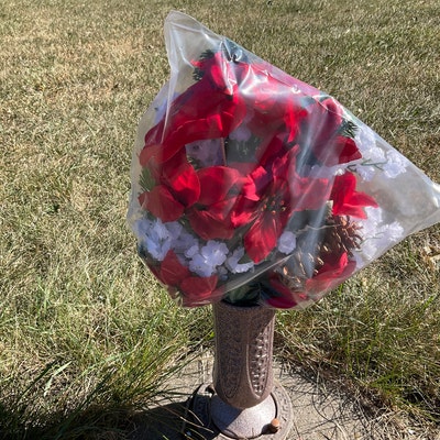 Patriotic Navy Military, Red White & Blue, Grave Cemetery Flowers ...