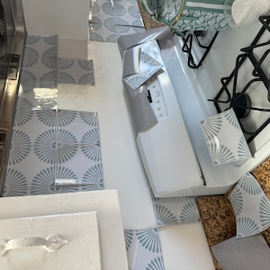 Kobe Sky Hexagon Tile Wall Stair Floor Self Adhesive Vinyl Stickers ...