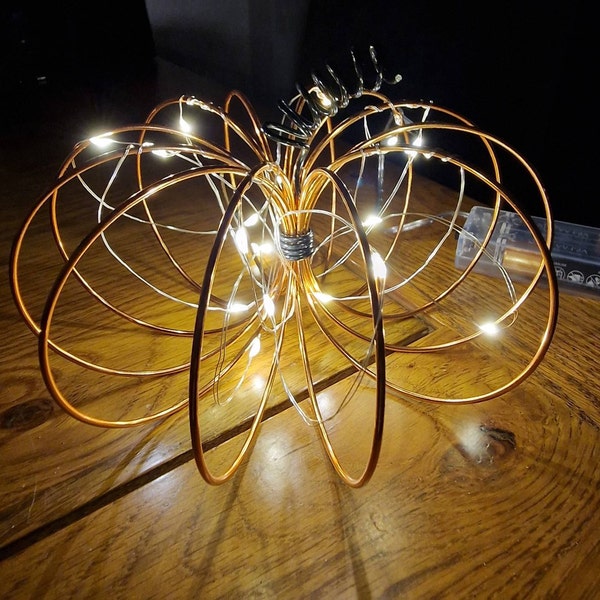 Wire Pumpkin Decor With Lights, Halloween Decorations, Pumpkin Decor ...