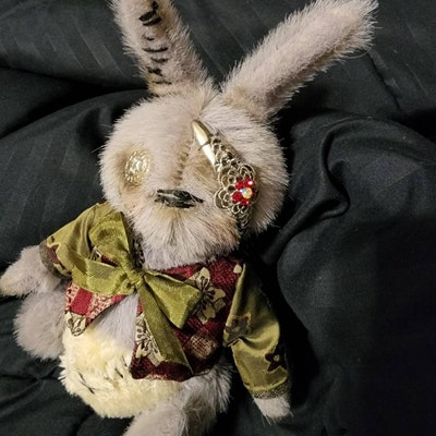 Creepy Plush Bunny Weird Stuffed Animal Handmade Halloween - Etsy