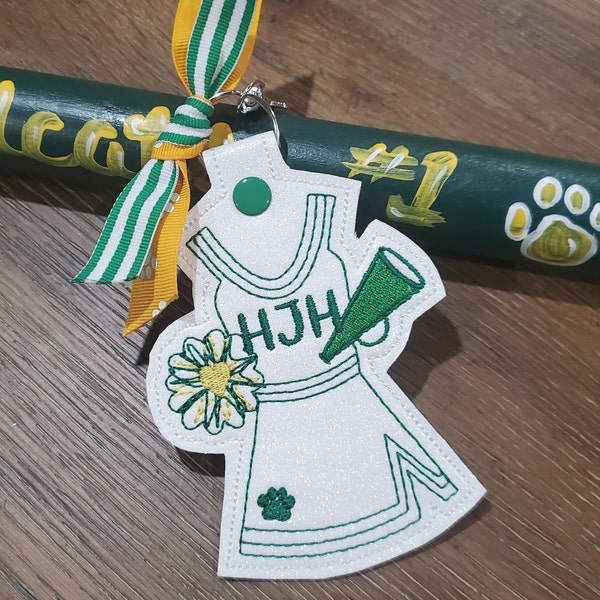 2 Design Set -cheerleader Cheer Spirit Bag Tag & Matching Keyfob 5x7 ...