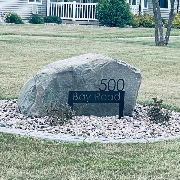 Modern House Number Yard Sign | Metal House Numbers With Street Name ...