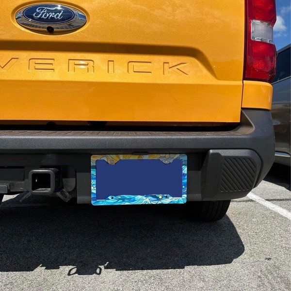 Stained Glass Ocean Wave License Plate Frame: Beach Car Decor, Beachy ...